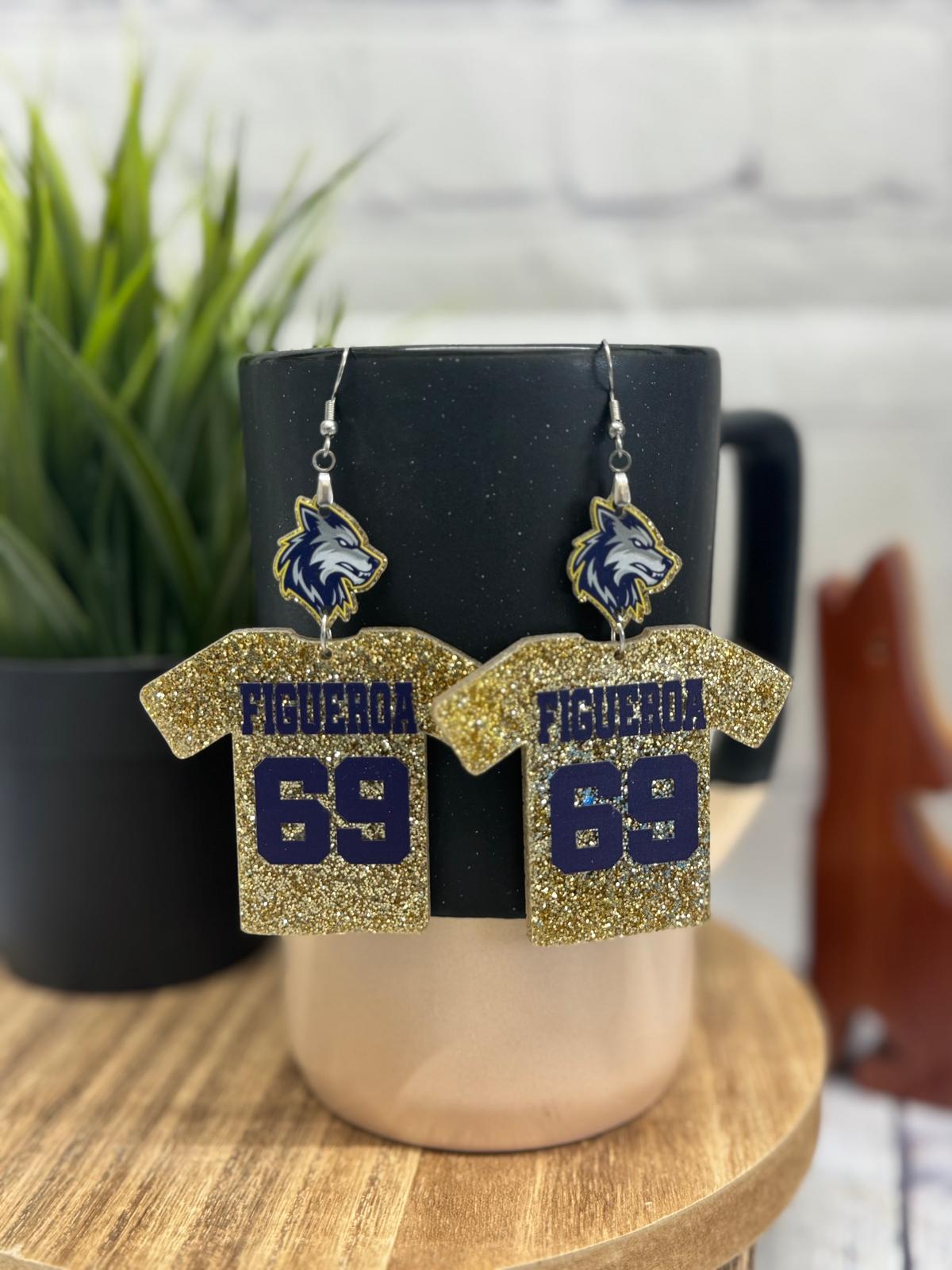 Personalized Jersey Earrings – Impressions on Timber