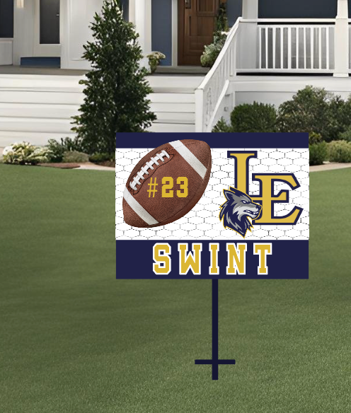 LEHS Football Metal Yard Sign – Impressions on Timber